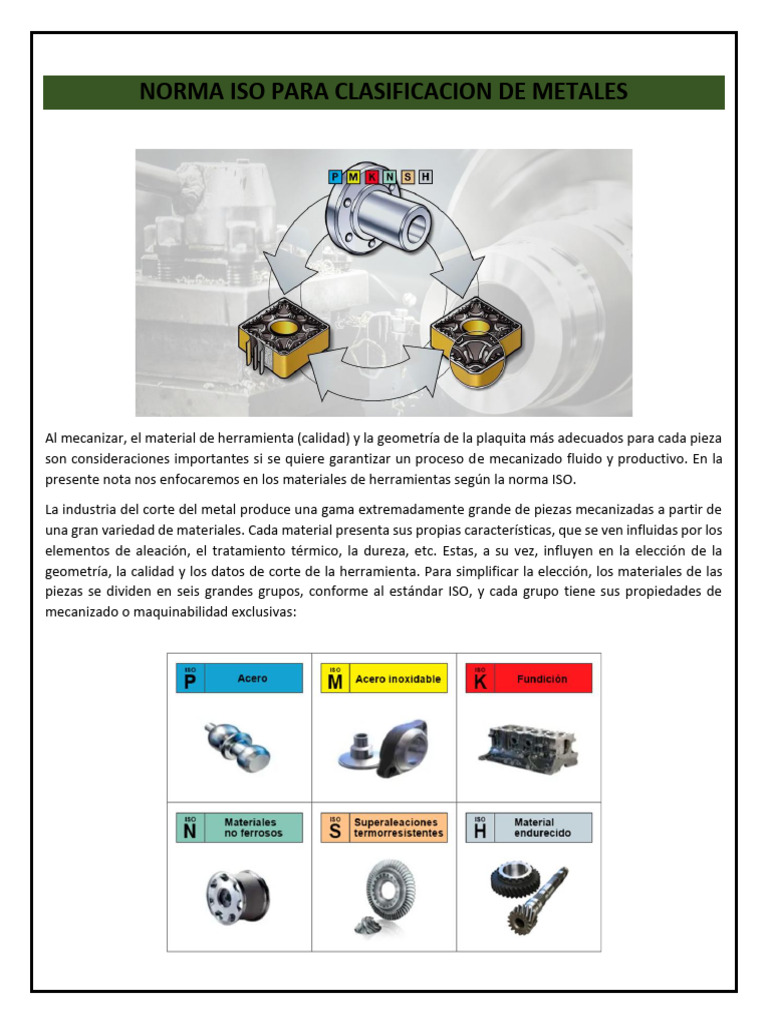 Clasificación de Metales según Normas ISO | PDF | Acero | Aleación