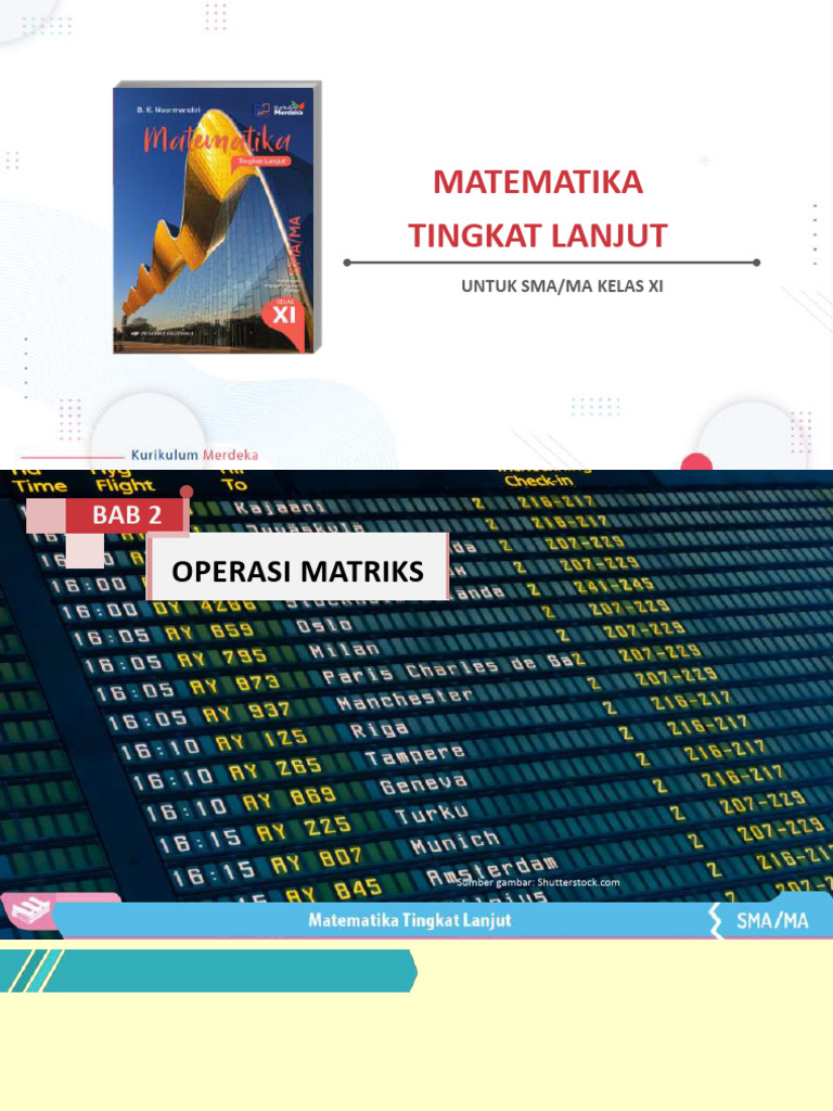 BAB-2 Operasi Matriks MATEMATIKA SMA - MA TINGKAT LANJUT KLS.11 - KM ...