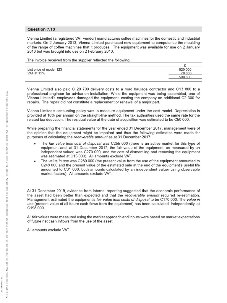 Graded Question of PPE + Impairment | PDF | Fair Value | Value Added Tax