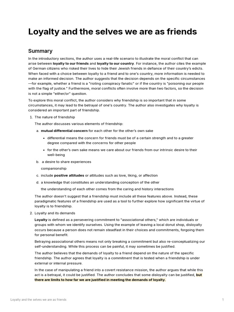 29e2aecf-7b84-4899-Aef0-8fd2e8872dd8 Loyalty and the Selves We Are as ...