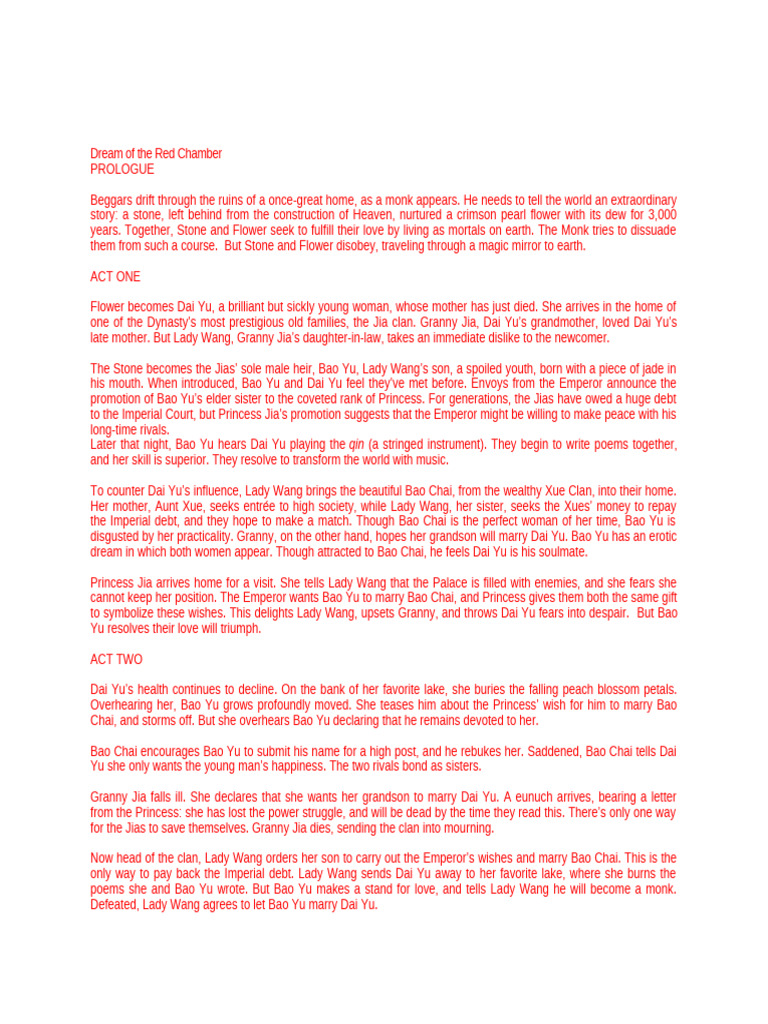 Dream of The Red Chamber | PDF