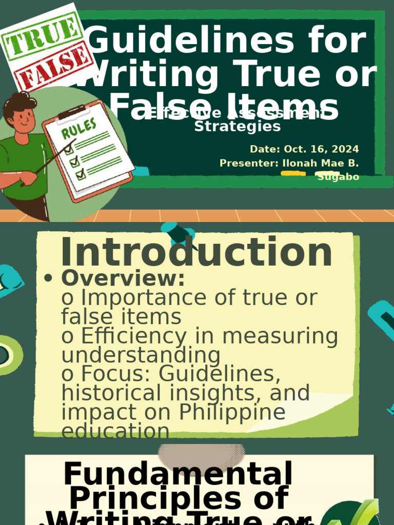 Guidelines For Writing True or False Items | PDF | World Wide Web ...