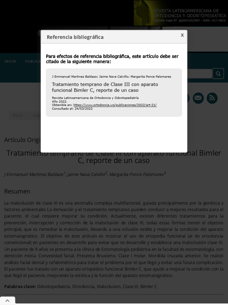 Tratamiento Clase III con Bimler C | PDF | Odontología | Ortodoncia
