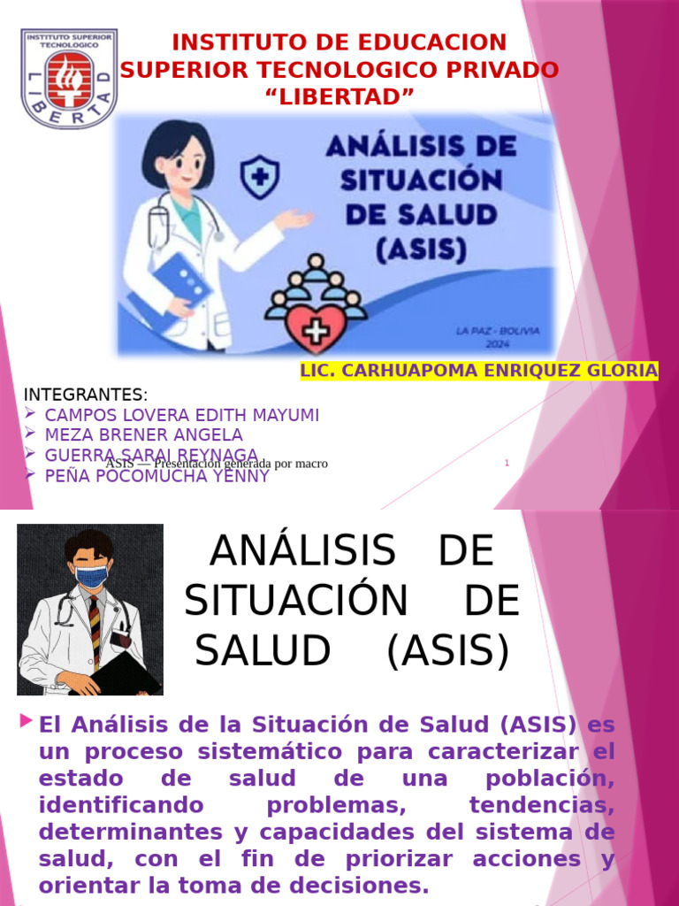 Análisis de Situación de Salud (ASIS) | PDF | Epidemiología | Toma de ...