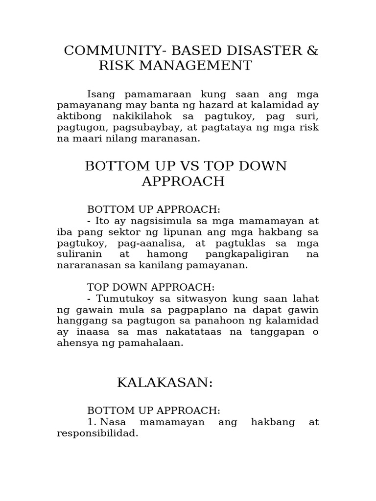 AP 10 Community Based Disaster Risk Management | PDF
