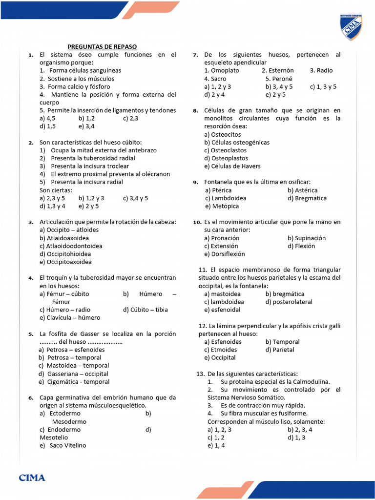 Repaso CEAR I | PDF | Músculo | Cerebro