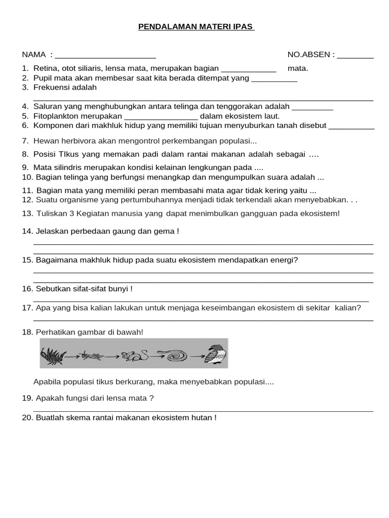 Materi IPAS: Ekosistem dan Anatomi Mata | PDF