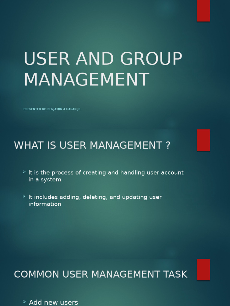 User and Group Management | PDF