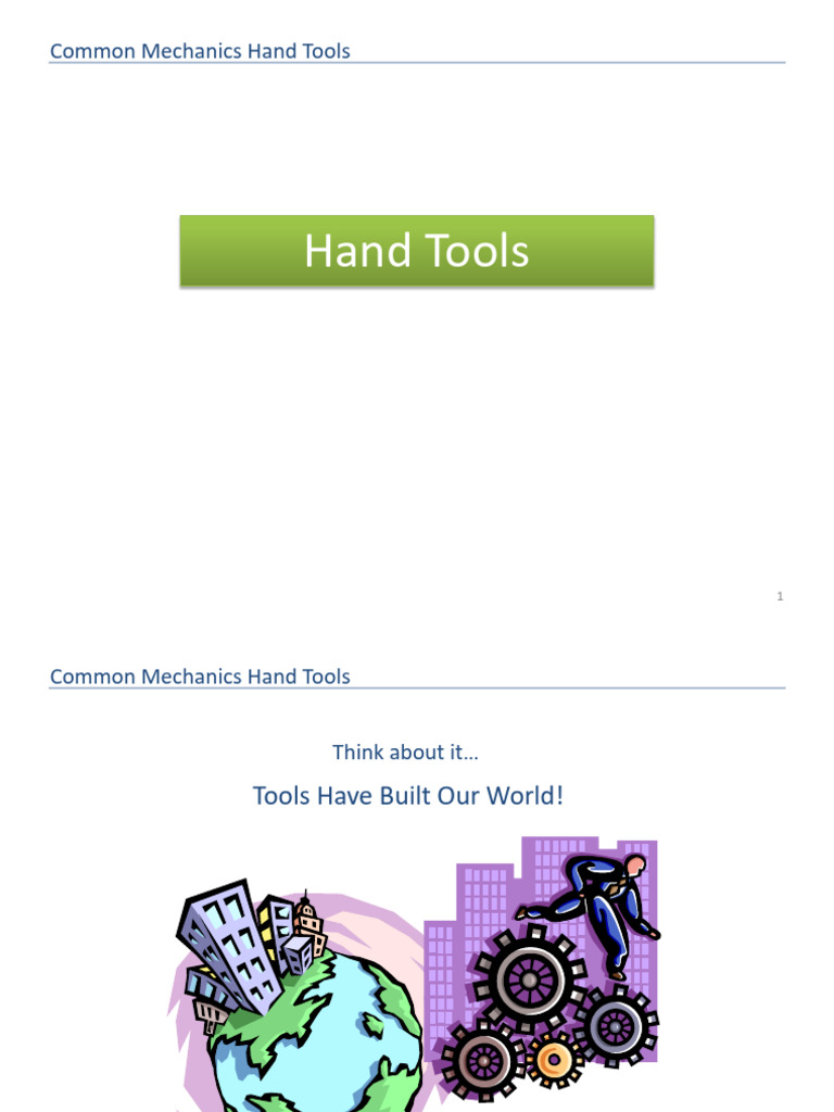 Mechanics Hand Tools Overview PDF | PDF | Tools