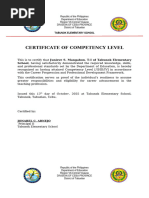 Certificate of Competency Level for Teachers | PDF