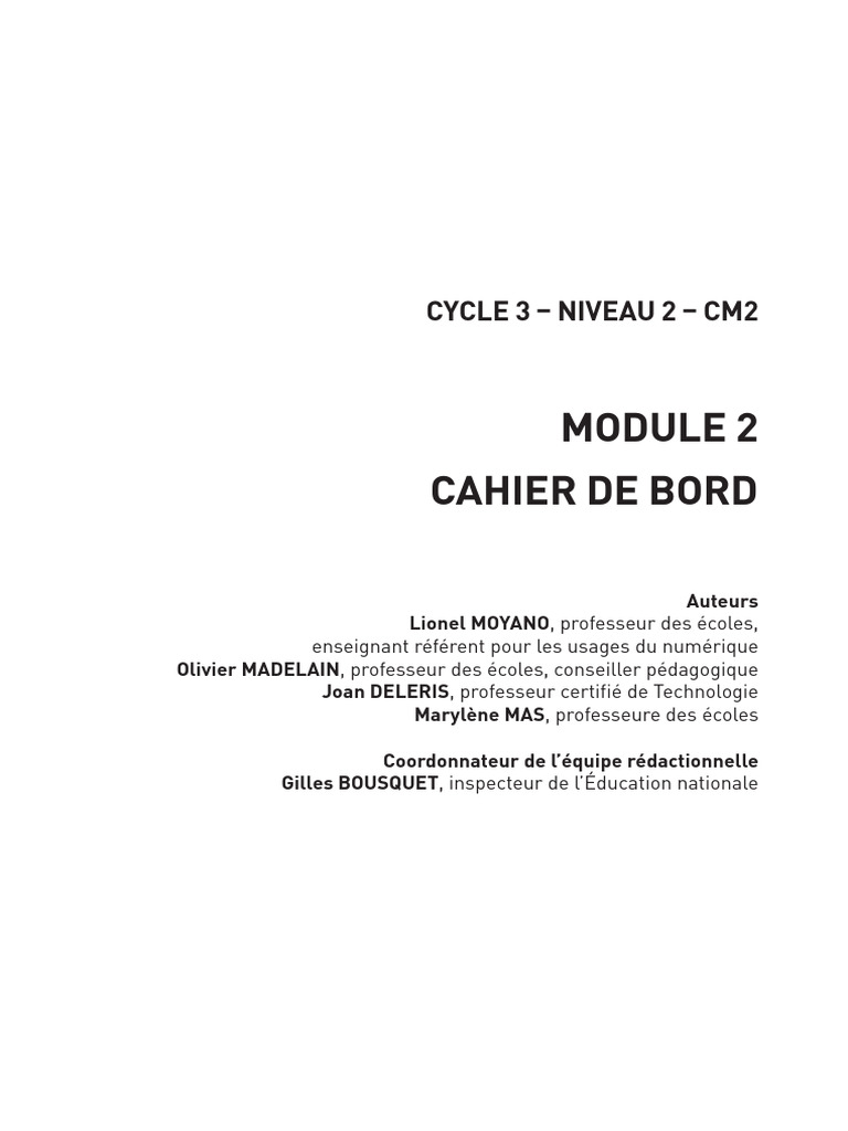 Cahier de bord CM2 - Module 2 CNED | PDF | Pédagogie | Apprentissage