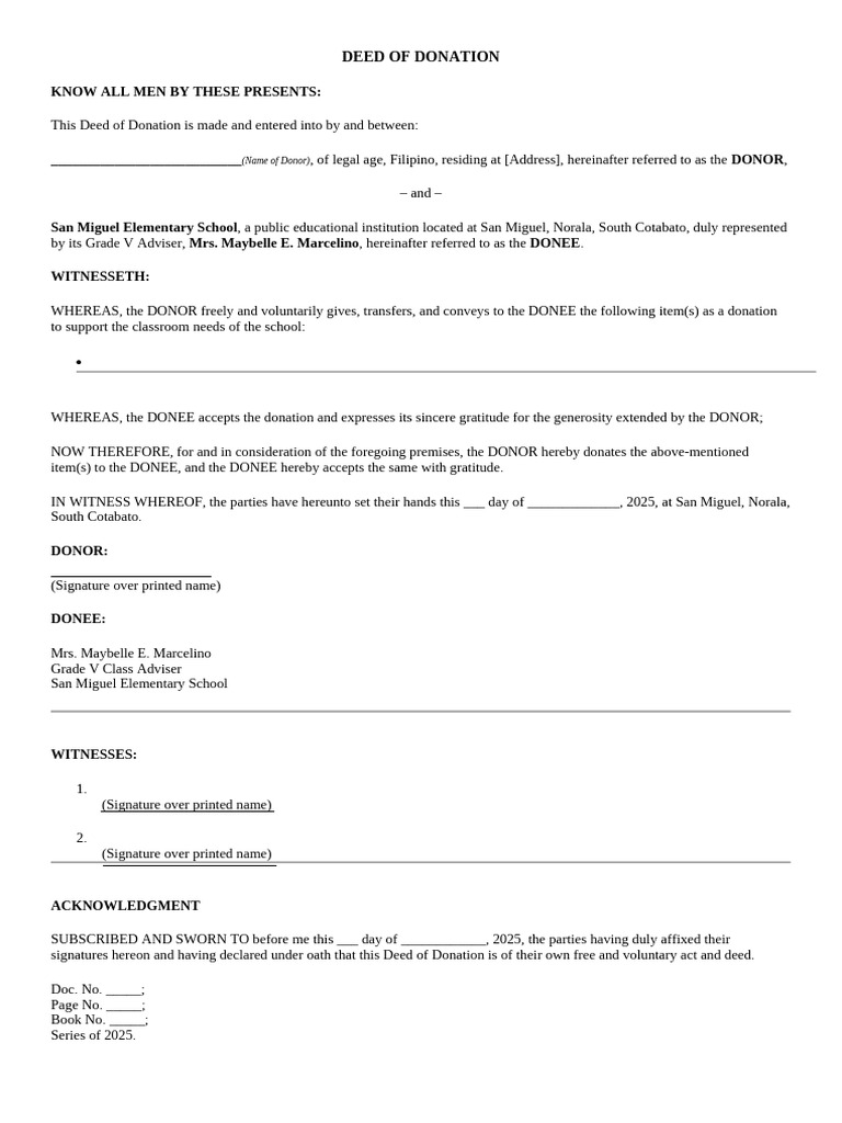 Deed of Donation | PDF