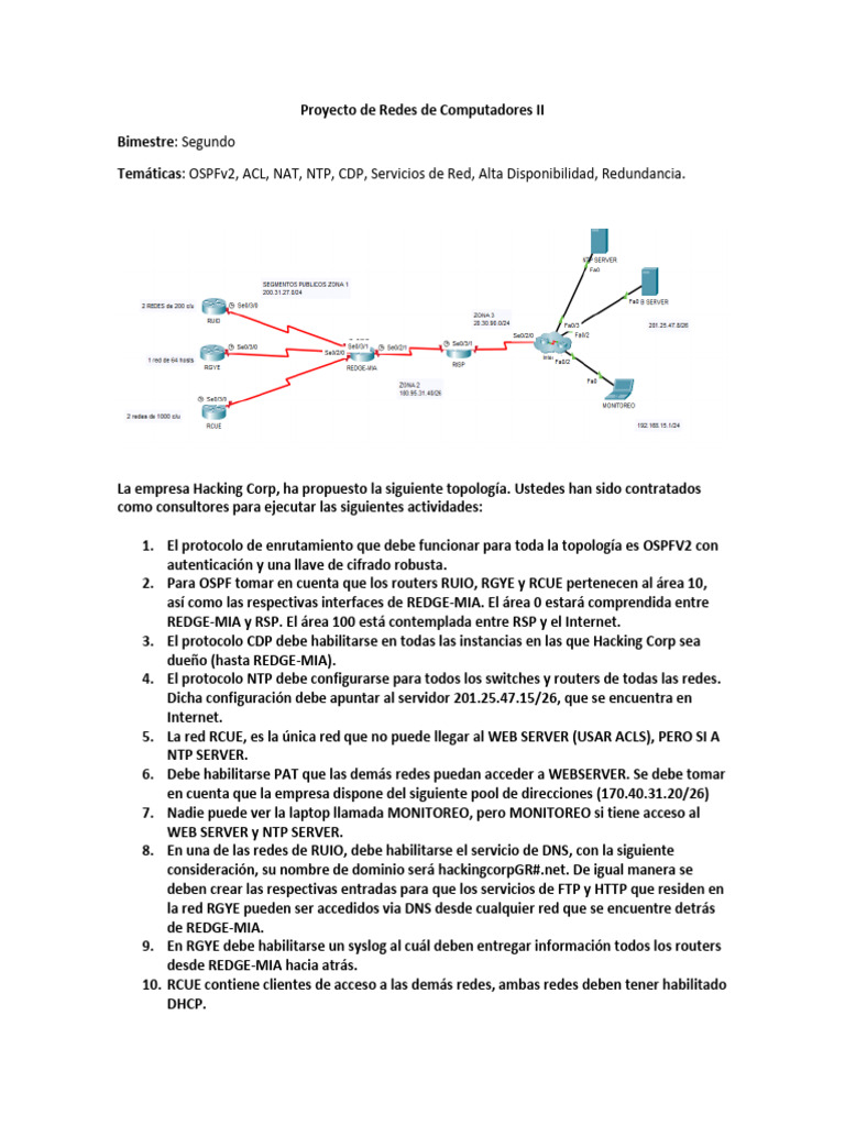 Proyecto de Redes de Computadores II - BIM02 - 2025A | PDF | Enrutador ...