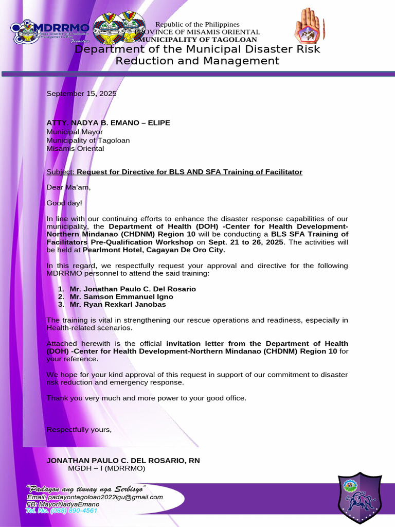 Request For Directive For DOH TOF | PDF