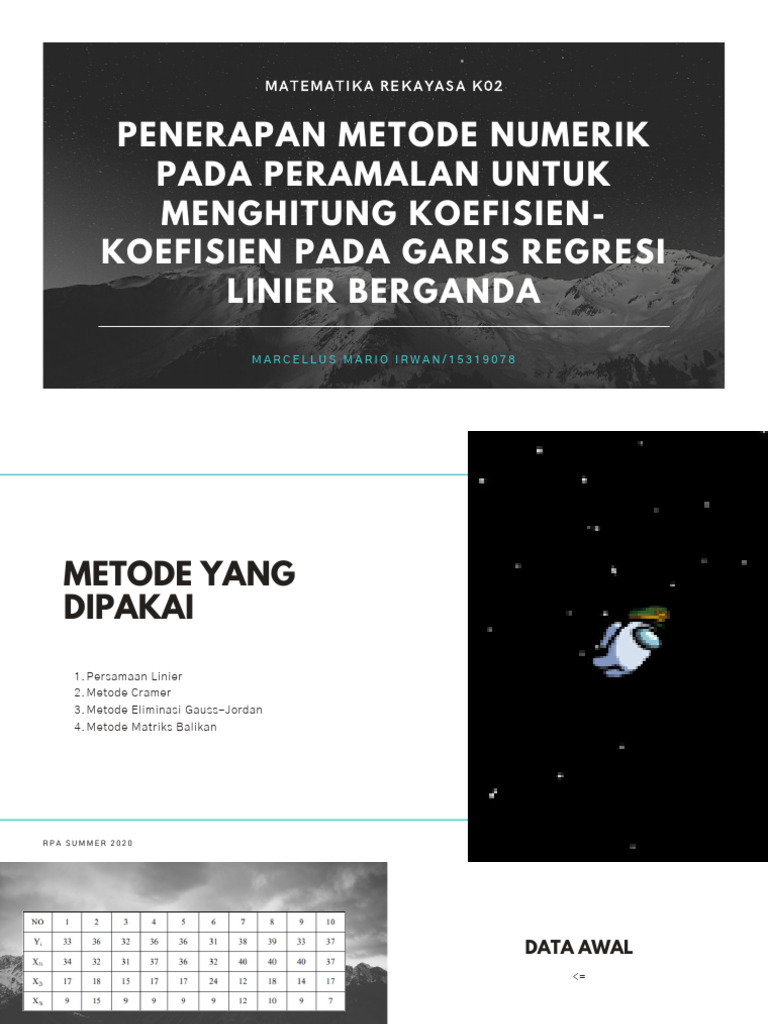 Metode Numerik untuk Regresi Linier | PDF