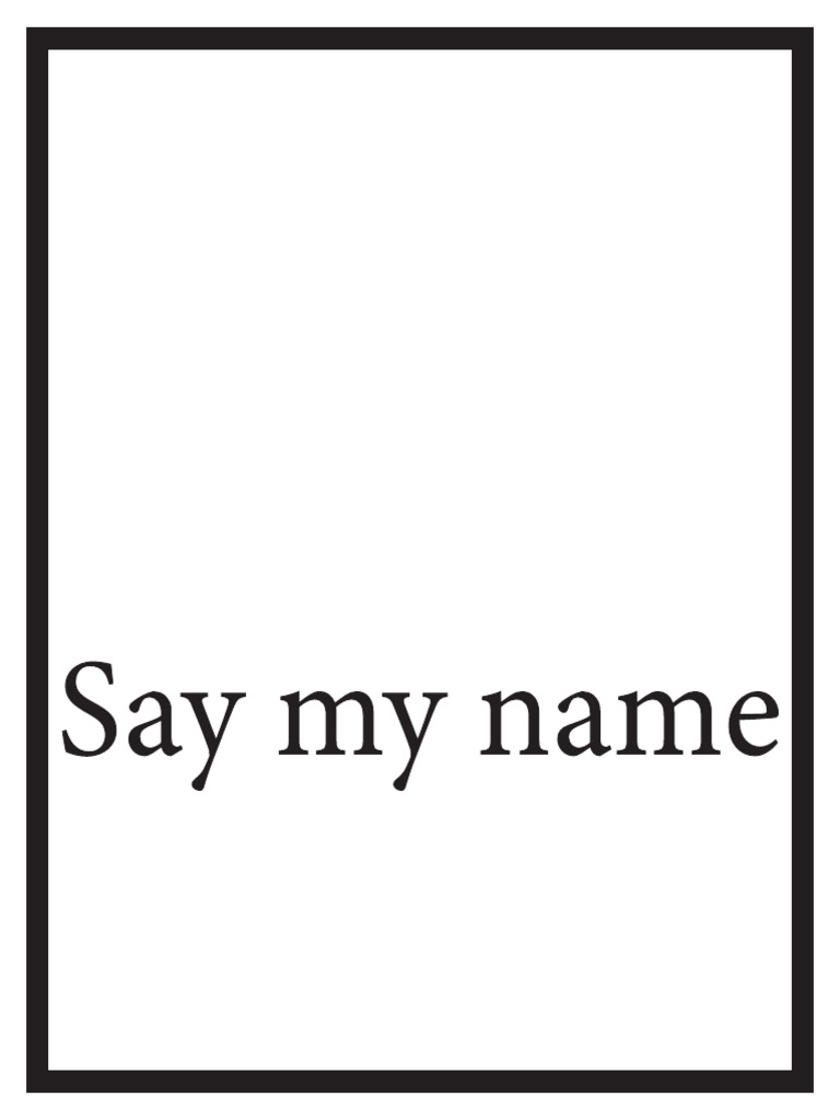 say my name | PDF