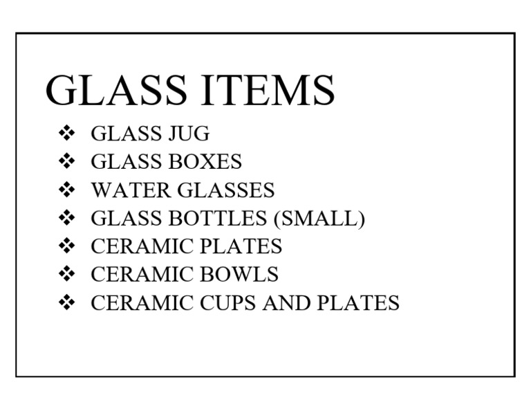 Glass Items | PDF