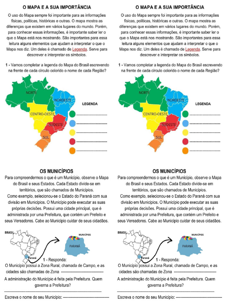 Geografia Mapas e Legendas 2p | PDF