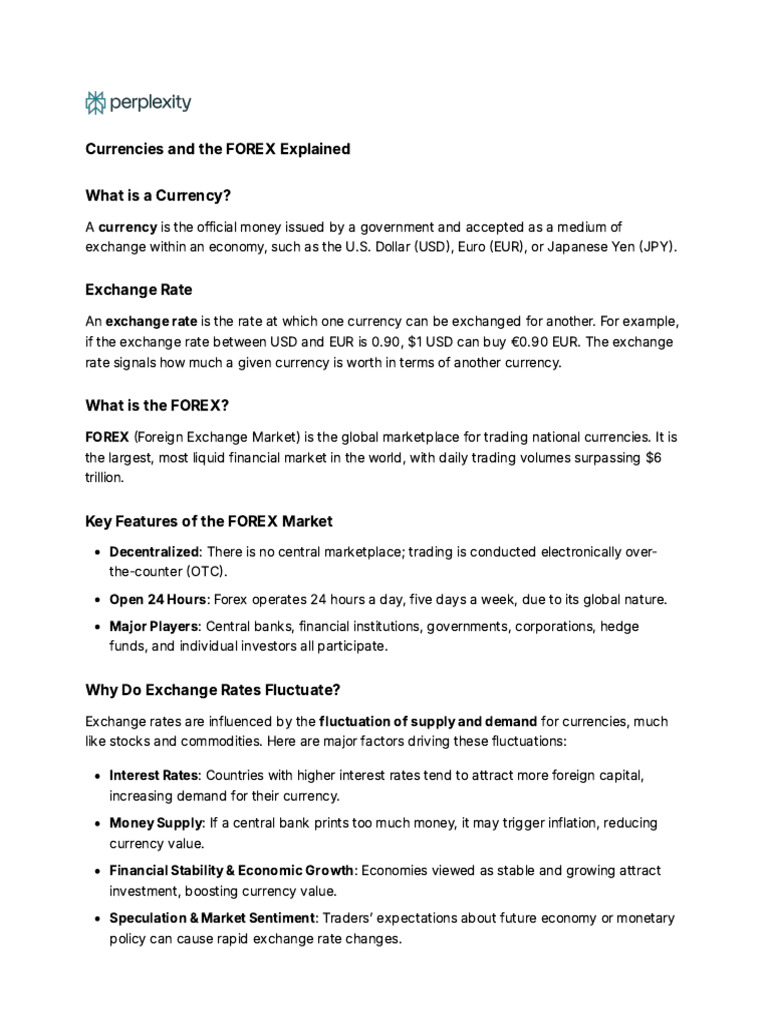 Understanding Currencies and FOREX Market | PDF | Foreign Exchange ...
