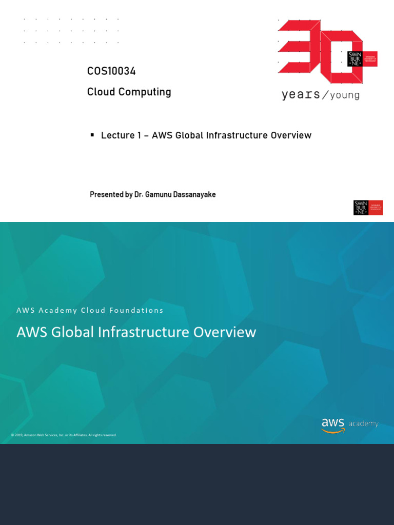 Lecture01 AWS Infrastructure and Services - v1.0 | PDF | Amazon Web ...