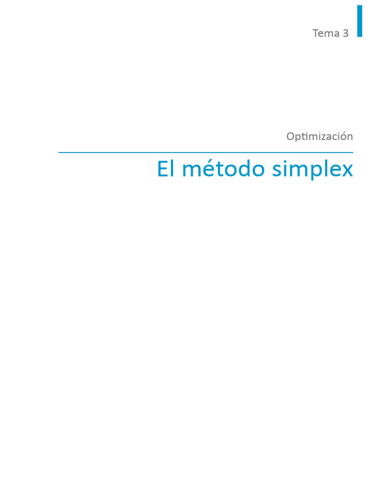Método Simplex en Optimización Lineal | PDF | Programación lineal ...
