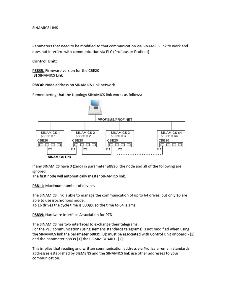 SINAMICS Link Communication Setup | PDF | Physical Layer Protocols ...