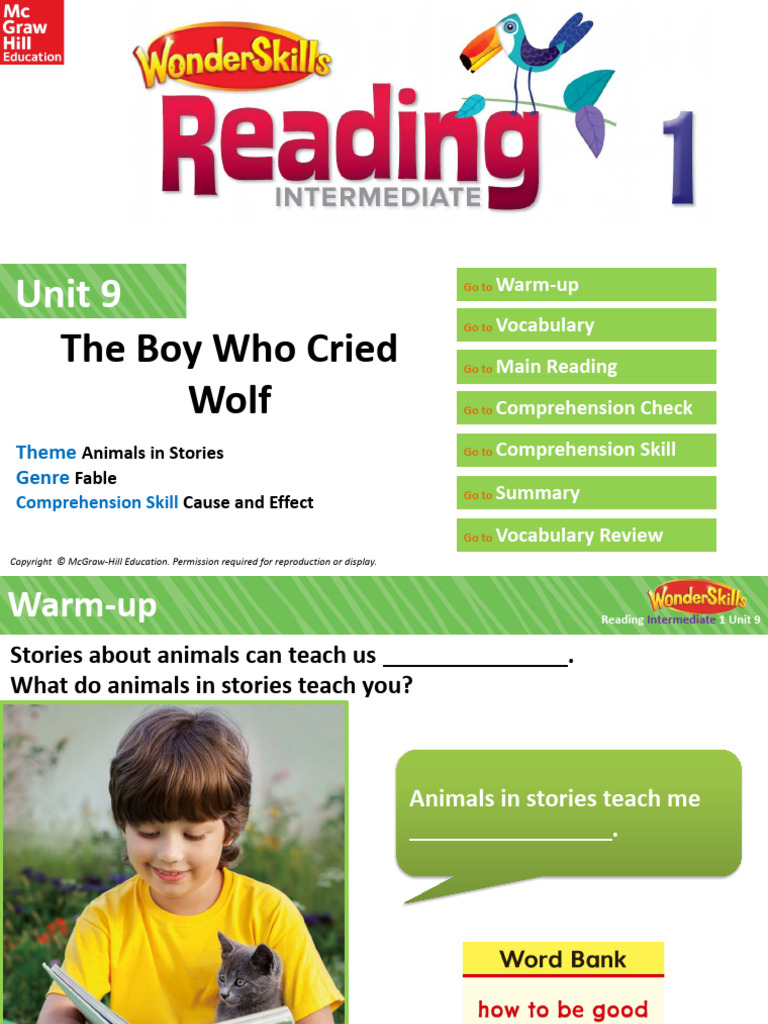 Fable: The Boy Who Cried Wolf | PDF | Vocabulary