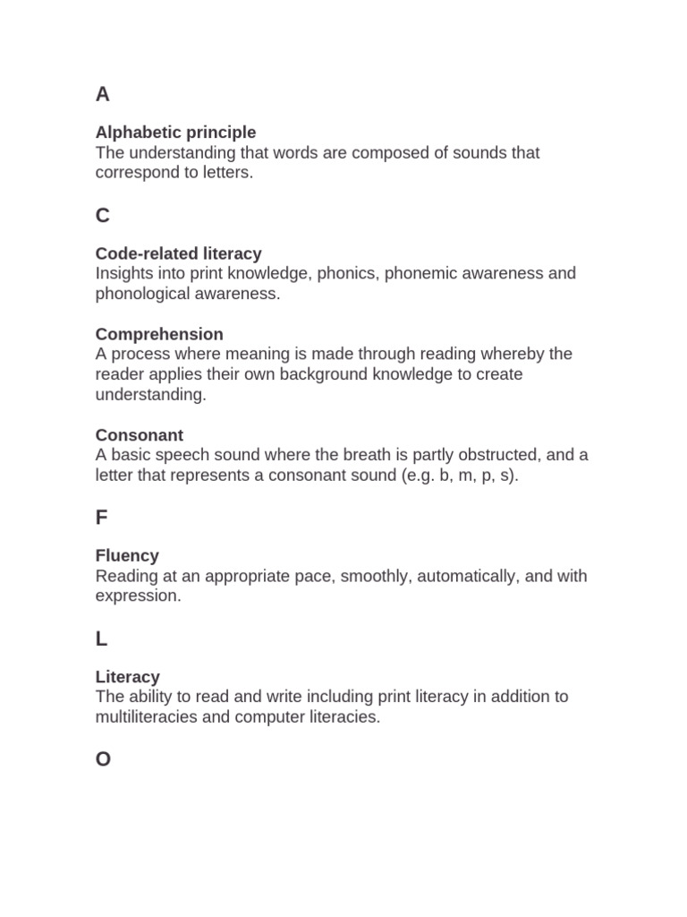 Glossary Phonics Course | PDF
