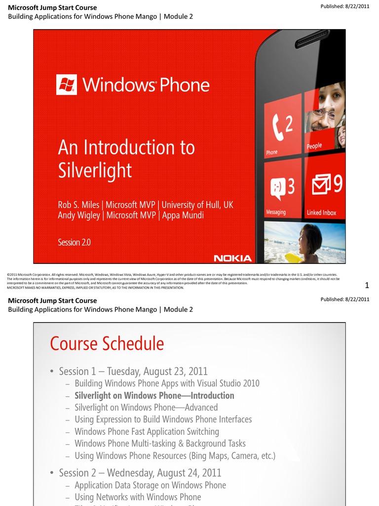 Introduction To SilverLight | PDF | Windows Phone | Microsoft Silverlight