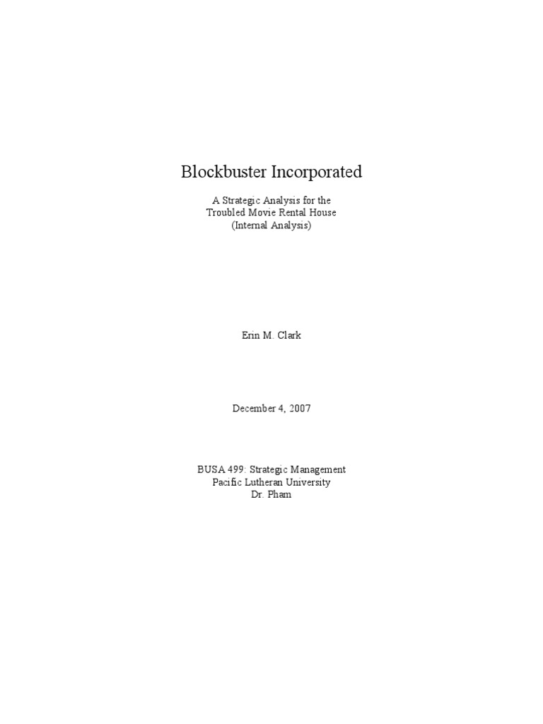Blockbuster Strategy Presentation | PDF | Bankruptcy | Revenue