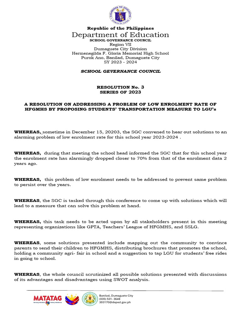 Resolution 3 | PDF