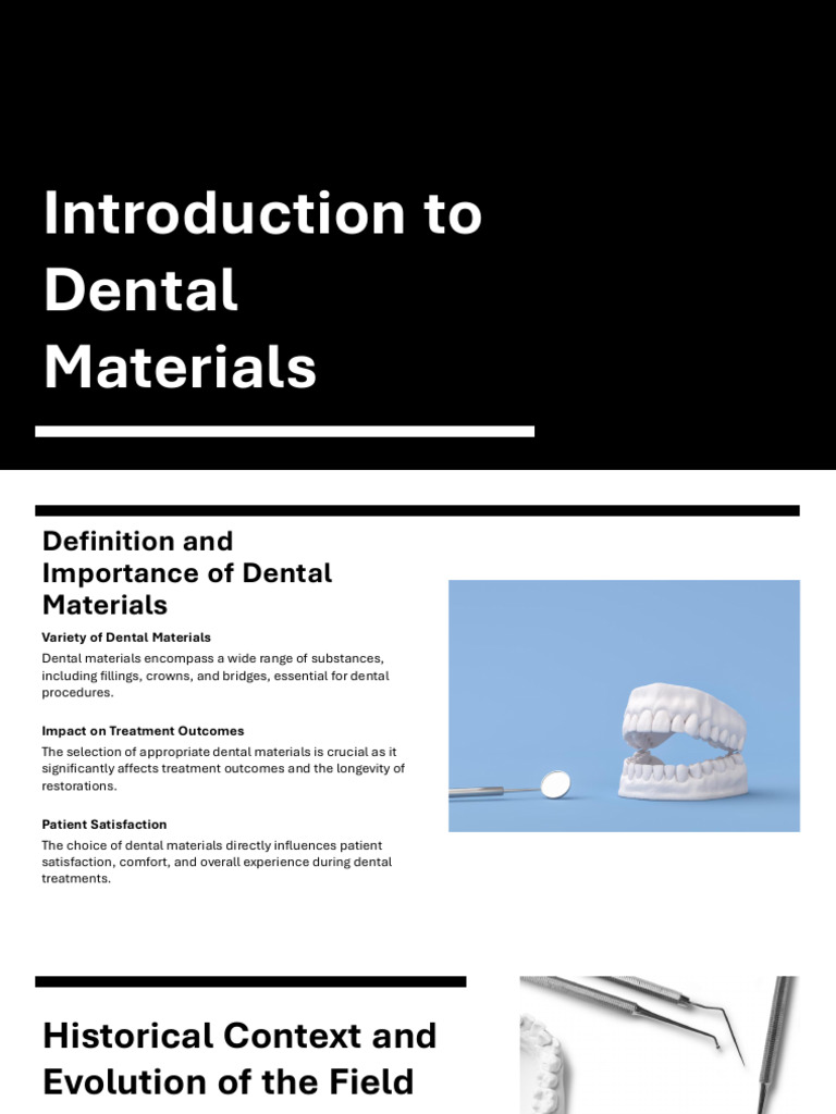 Overview of Dental Materials and Their Evolution | PDF | Dentistry ...