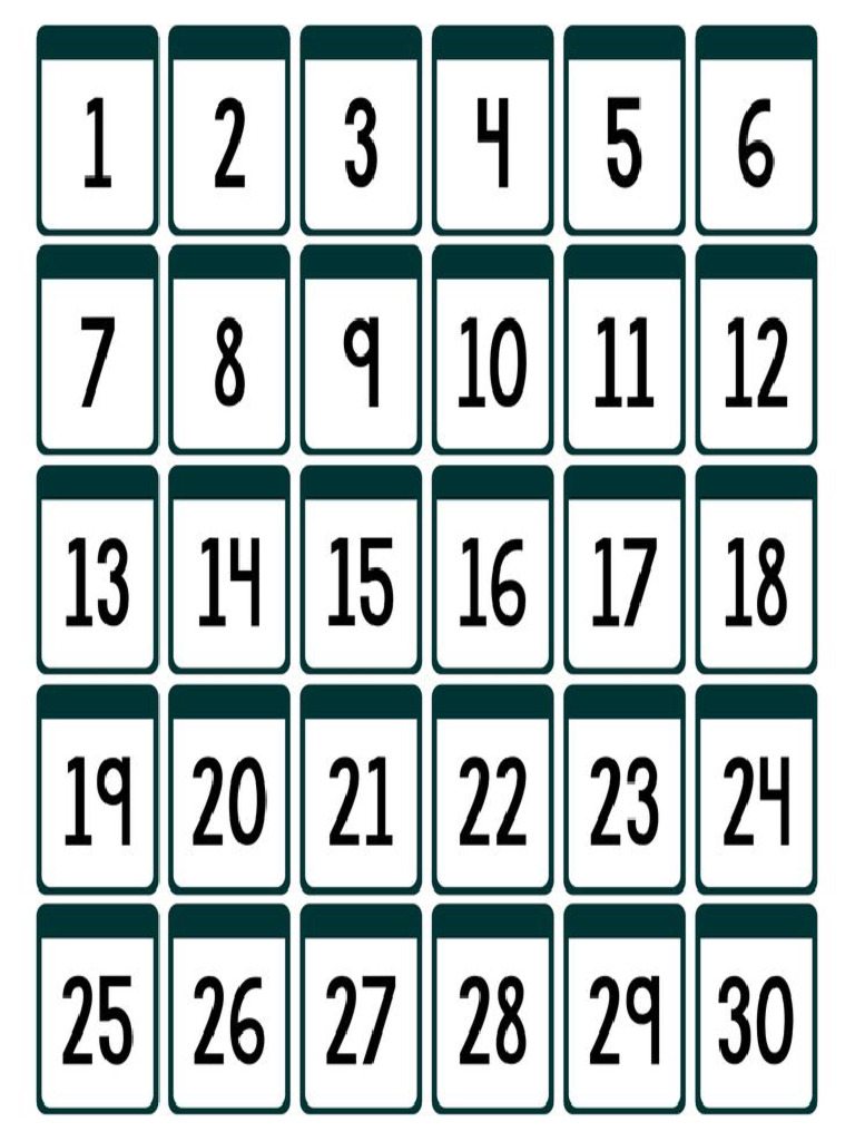 Numbers From 1 30 - 10 Free PDF Printables - Printablee | PDF