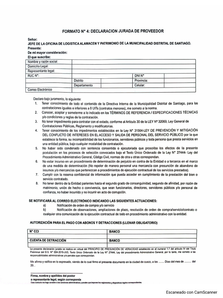 Anexos Formato 4,5 para Compras Menores Santiago888 | PDF