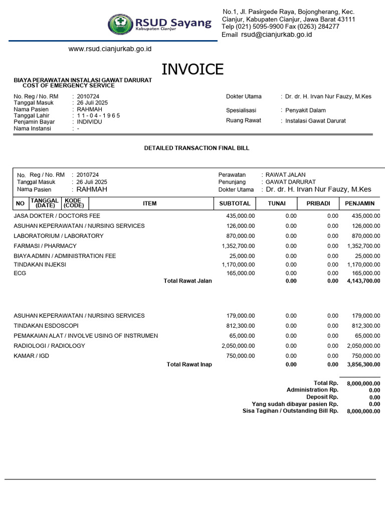 Invoice for Emergency Services | PDF