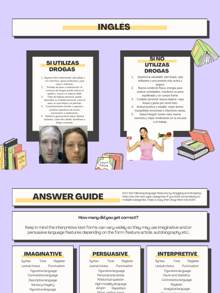 Language Features English Worksheet in Bright Colourful Lined Style PDF ...