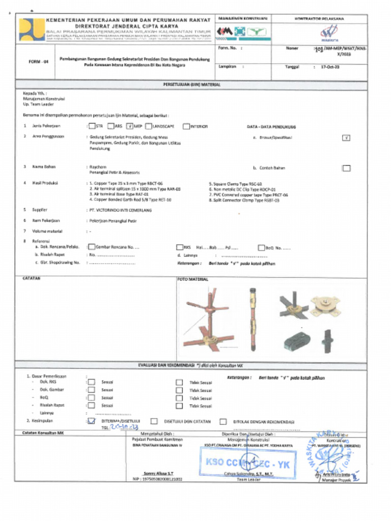 101 Mep Approval Material Penangkal Petir Raychem Pt. Victorindo Inti ...