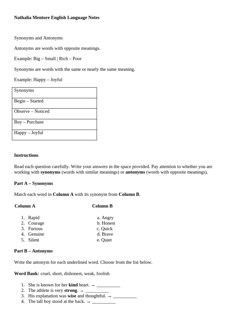 English Notes Clauses Paragraphs ContextClues | PDF | Clause | Subject ...