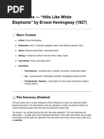 Hemingway's "Hills Like White Elephants" Analysis | PDF | Ernest Hemingway