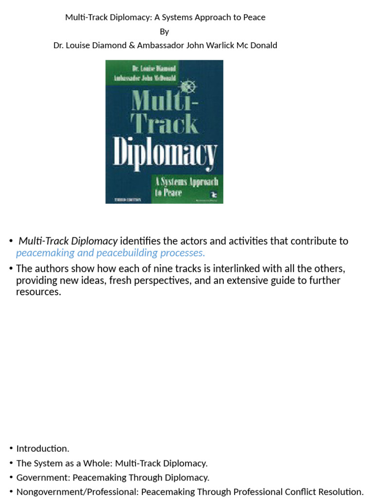 Multi-Track Diplomacy for Peacebuilding | PDF | Peacebuilding | Diplomacy