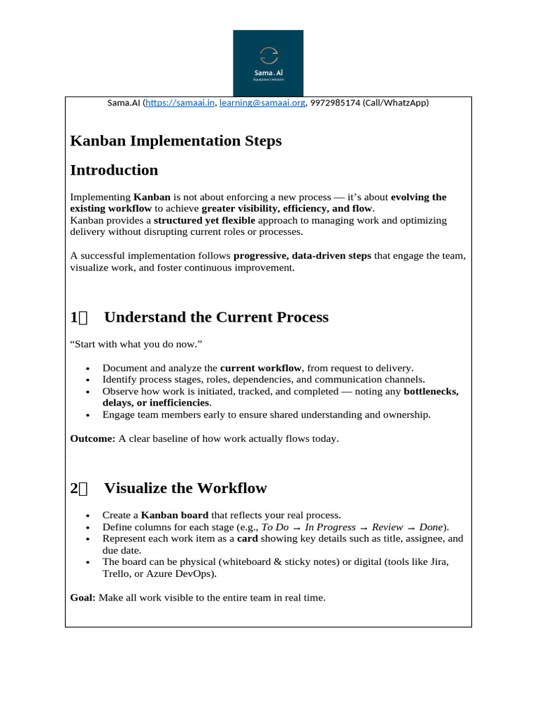 Kanban Implementation Guide Steps | PDF | Business