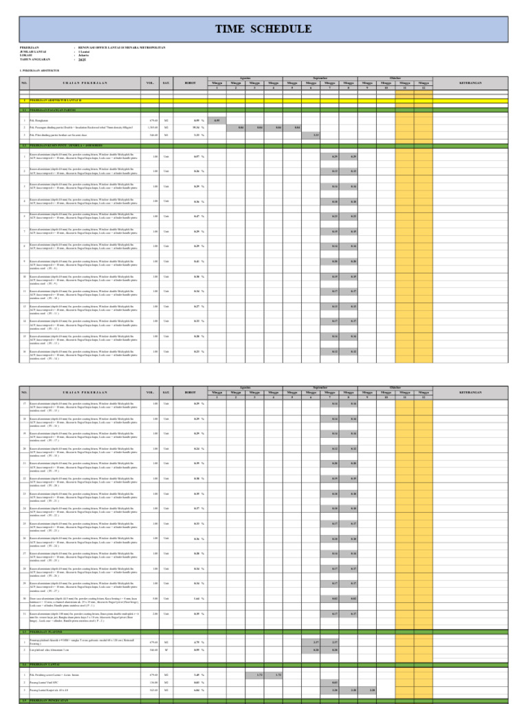 Time Schedule | PDF | Metals | Chemical Elements