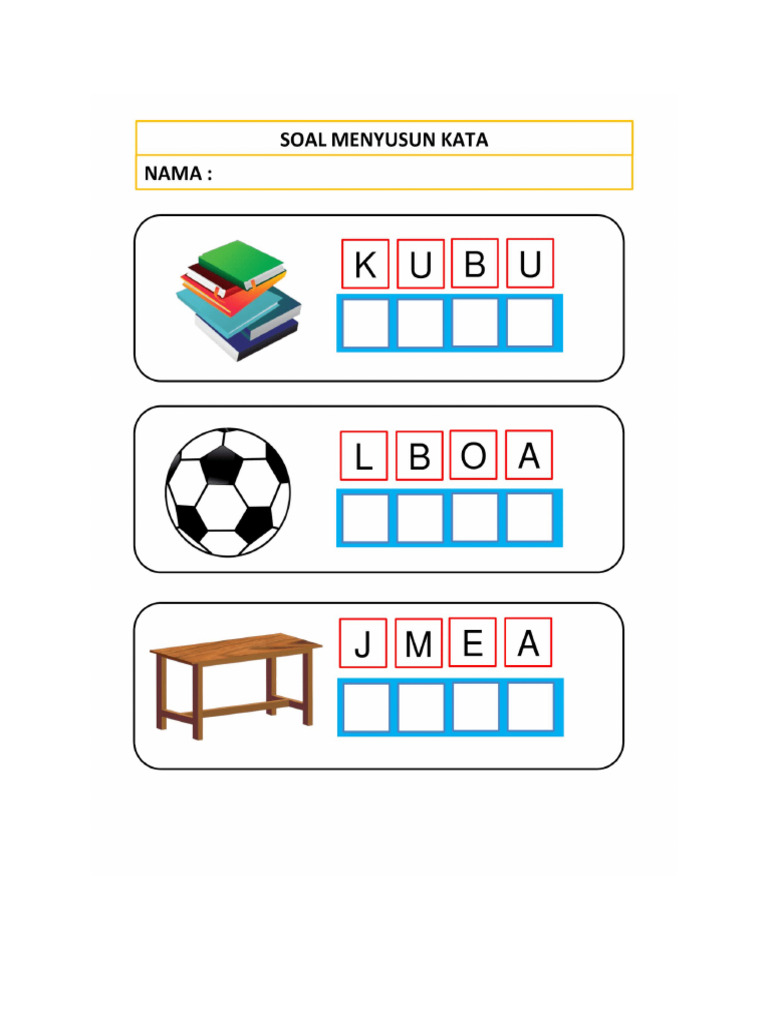 Soal Latihan Menulis Huruf A-E | PDF