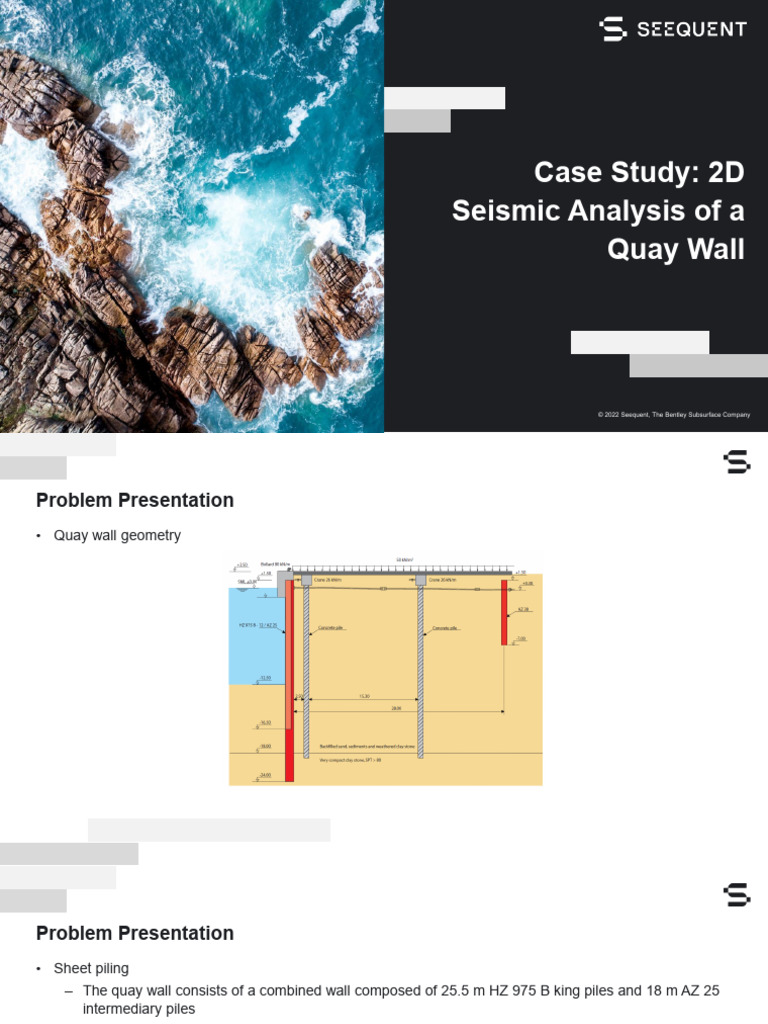 2D Seismic Analysis of A Quay Wall | PDF | Beam (Structure) | Bending