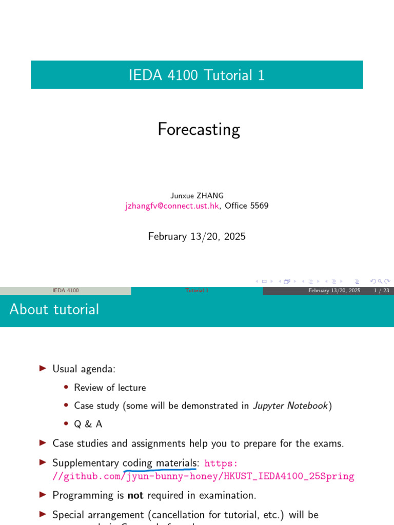 T1 Forecasting Annotated | PDF | Forecasting | Regression Analysis