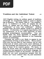 Eliot's Tradition and Individual Talent | PDF | T. S. Eliot | Poetry