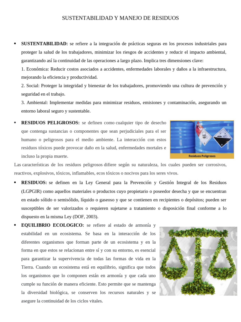 Sustentabilidad y Manejo de Residuos | PDF | Residuos | Residuos peligrosos
