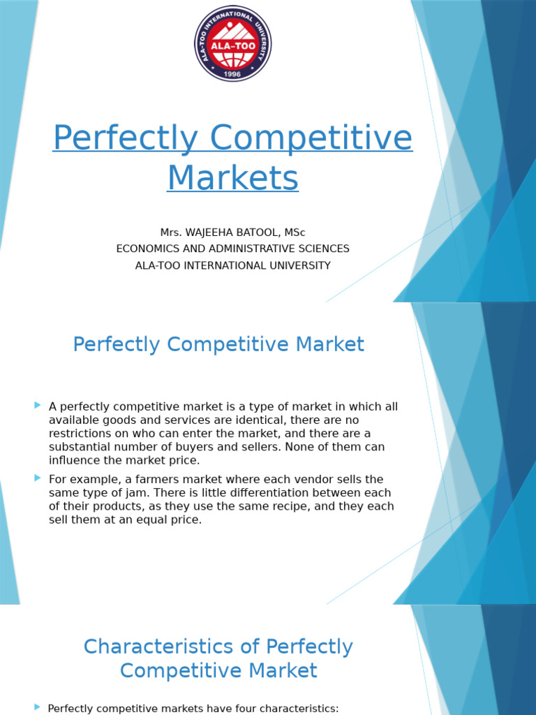 Perfectly Competitive Markets | PDF | Marginal Cost | Business