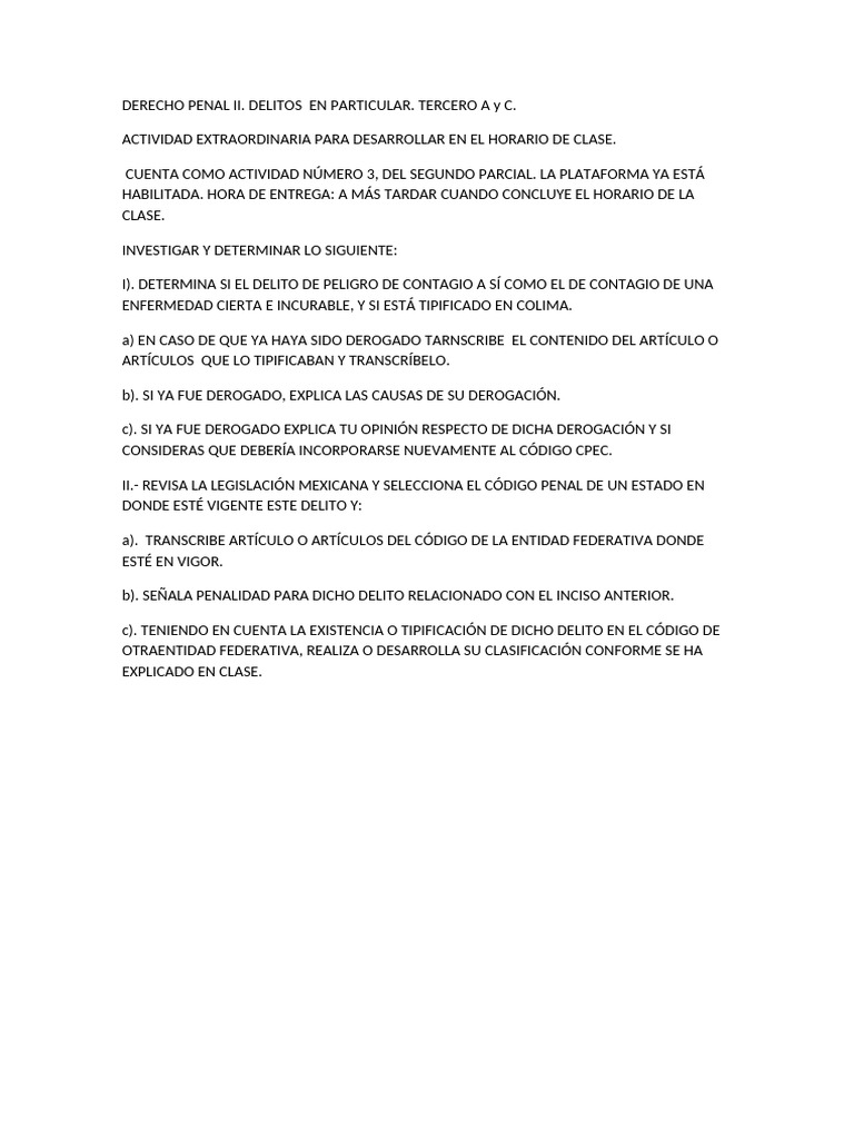Delitos de Contagio en Colima: Análisis Legal | PDF