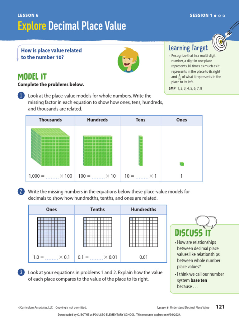 Vy Chen - RCM05 - NA - SW - U02 - L06 - S01 Math Place Value | PDF ...